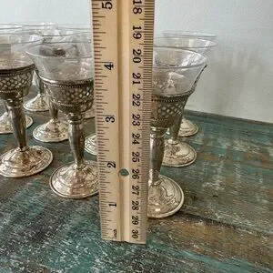 Dining | 12 Antique Aperitif Cordial Sterling Silver Glasses | Poshmark